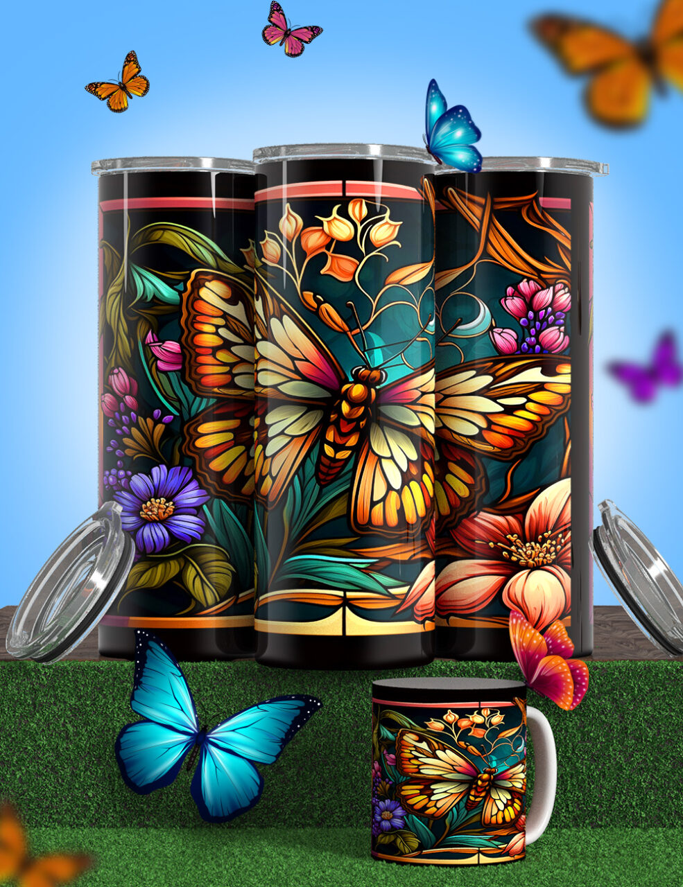 Butterflies - Sublimation Design - Milan Templates