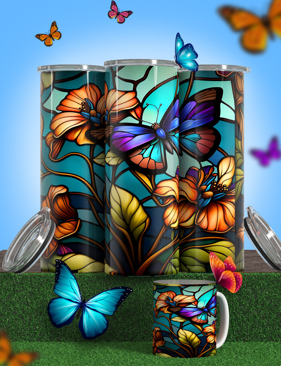 Butterflies - Sublimation Design - Milan Templates