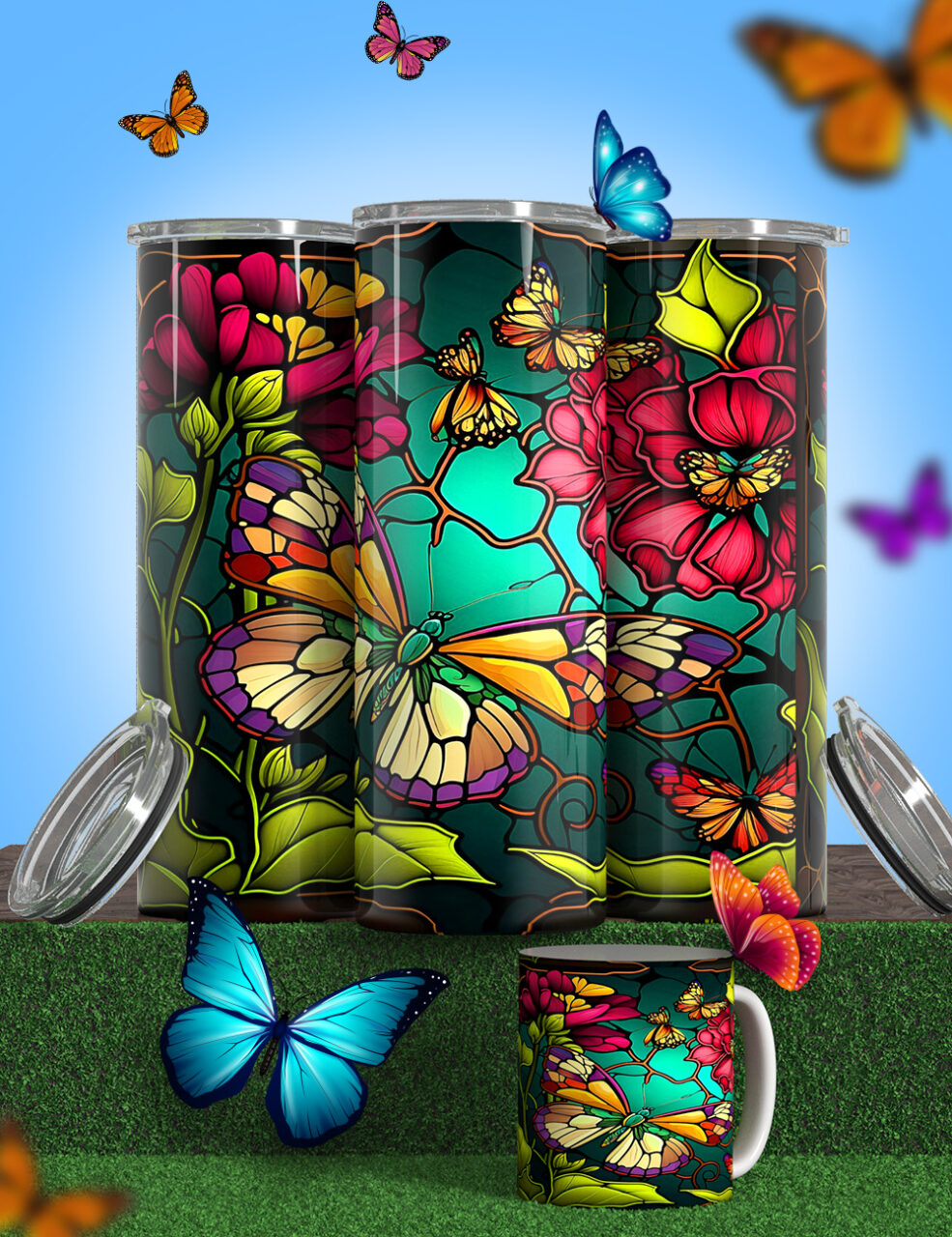 Butterflies - Sublimation Design - Milan Templates