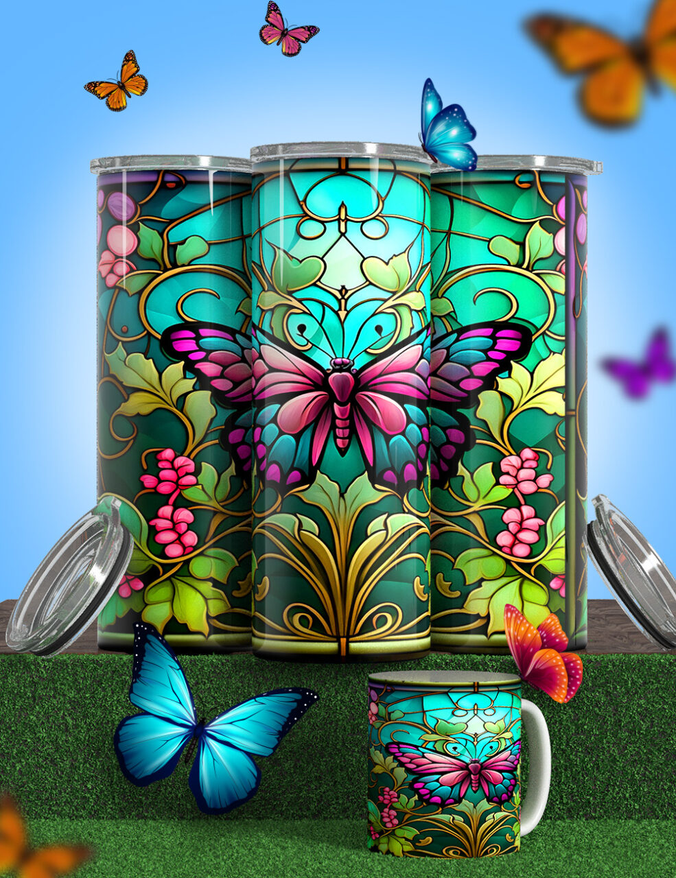 Butterflies - Sublimation Design - Milan Templates