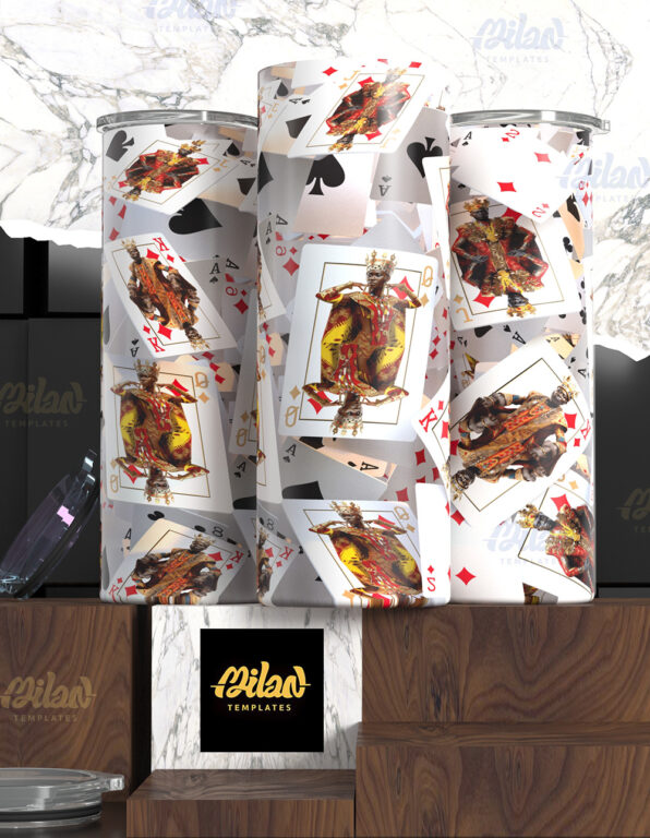 Playing Cards - King and Queen Black - Sublimation Design - Milan Templates