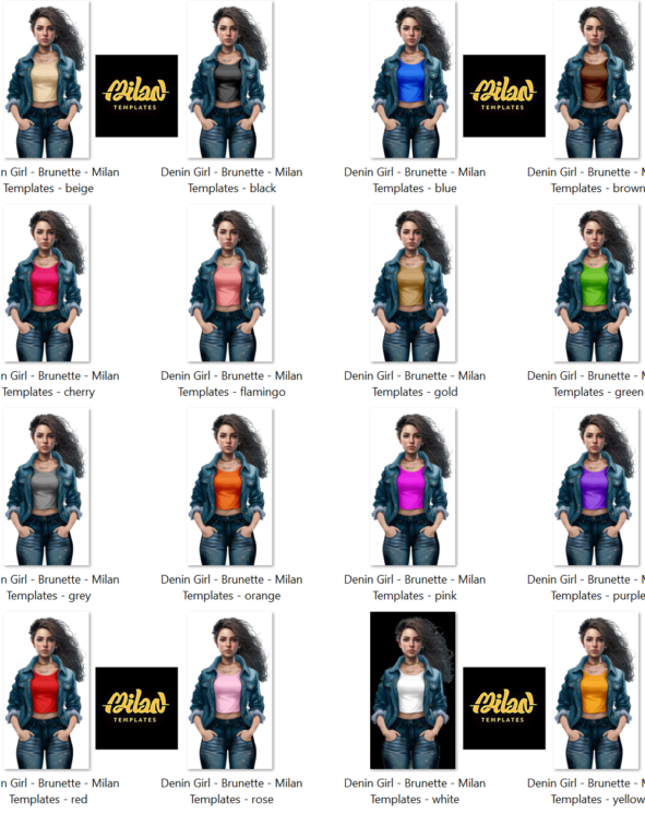Denim Girl Collection - Digital File - Milan Templates