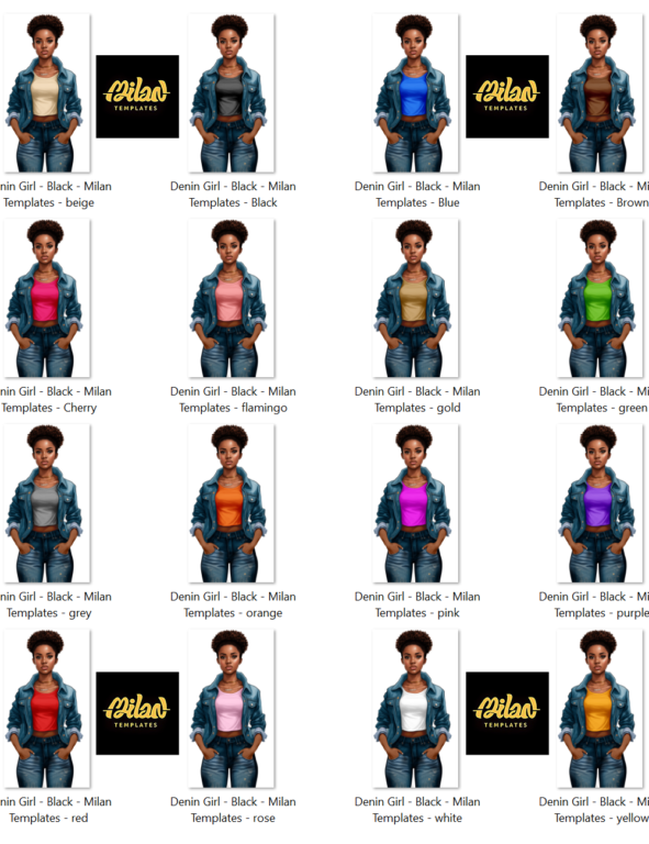 Denim Girl Collection - Digital File - Milan Templates