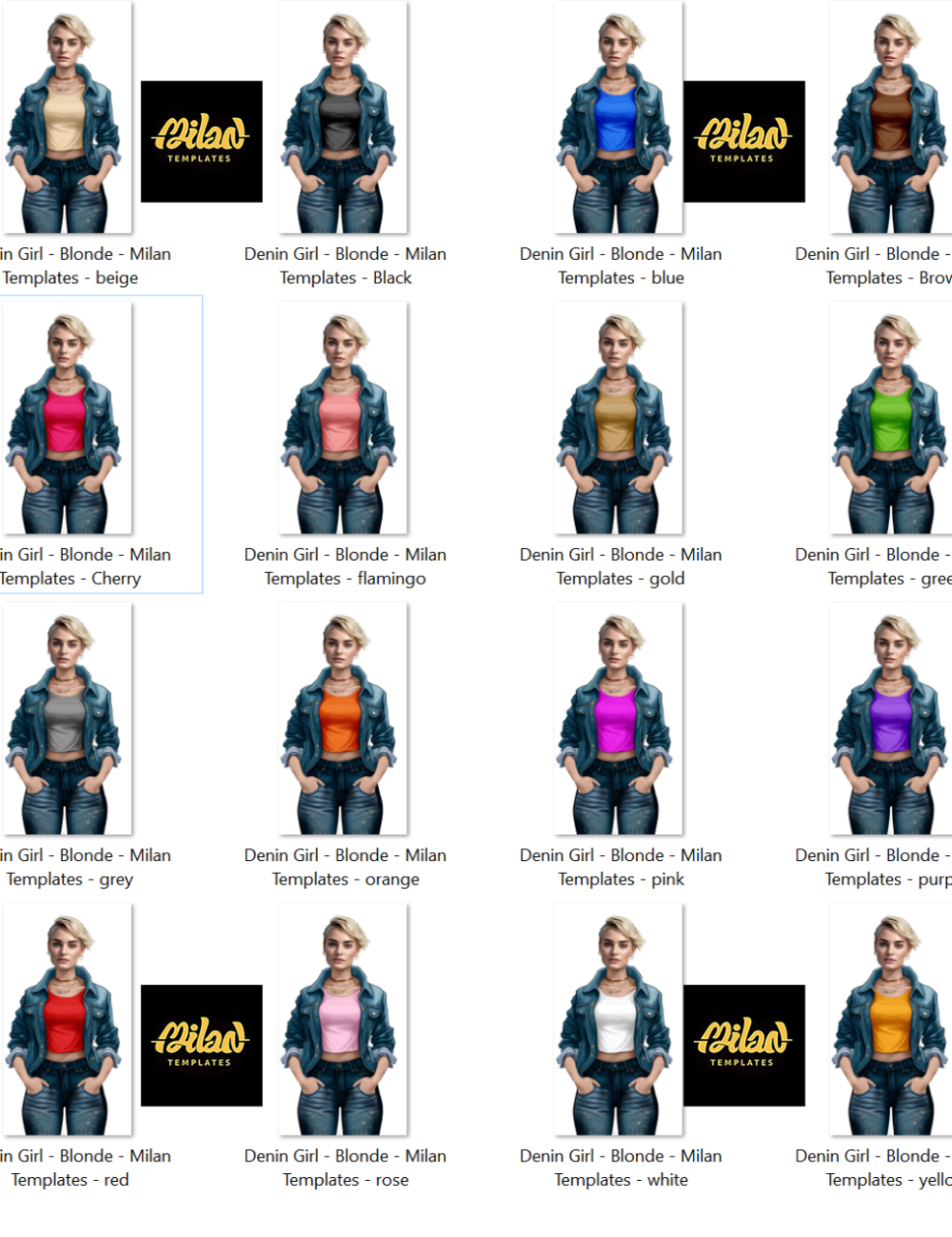 Denim Girl Collection - Digital File - Milan Templates