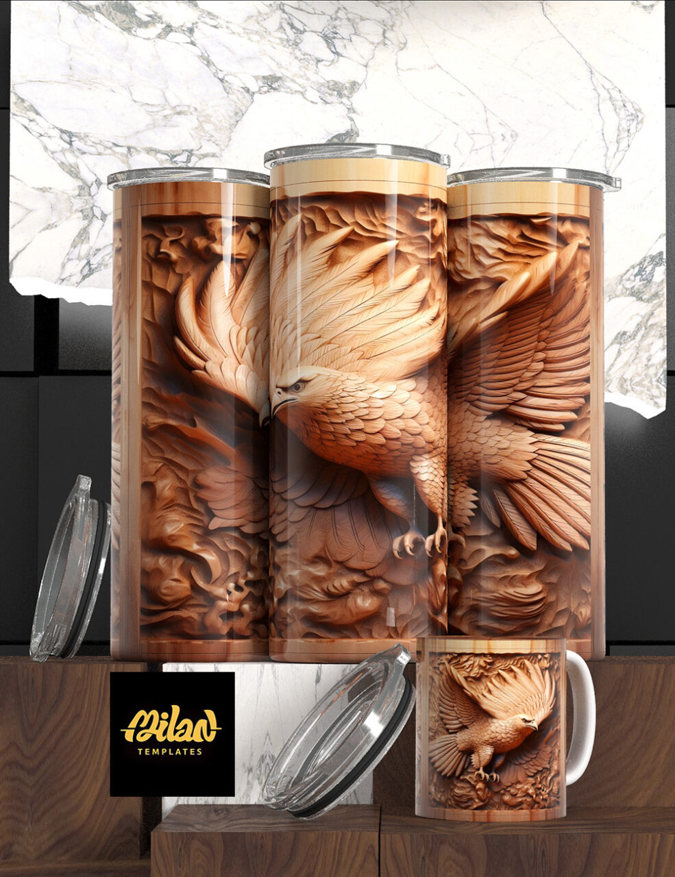 Bundle Eagle - 3D - Sublimation Design - Milan Templates