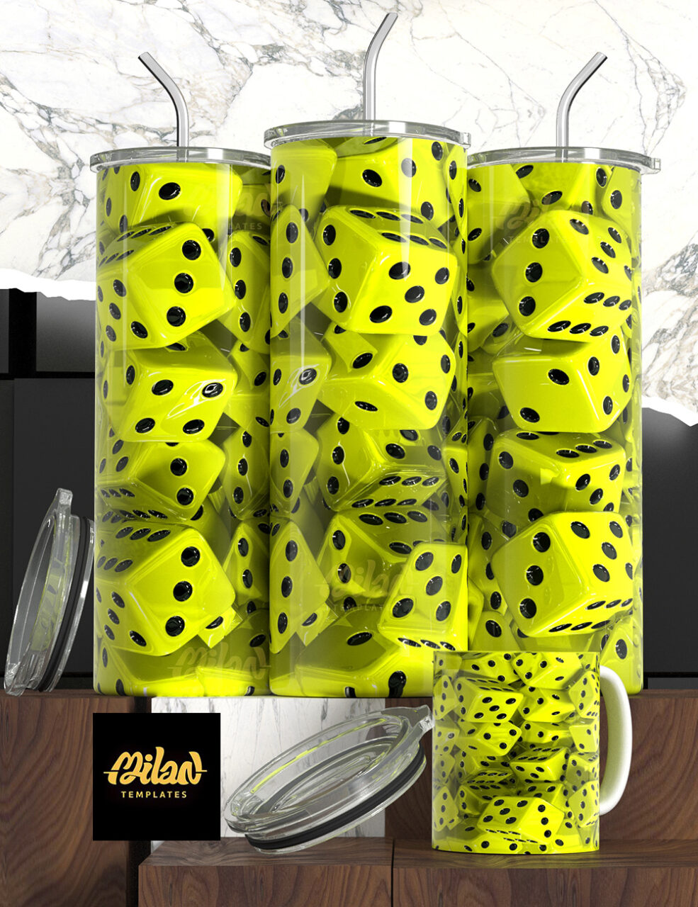 Bundle Dice 3D - Sublimation Design - Milan Templates