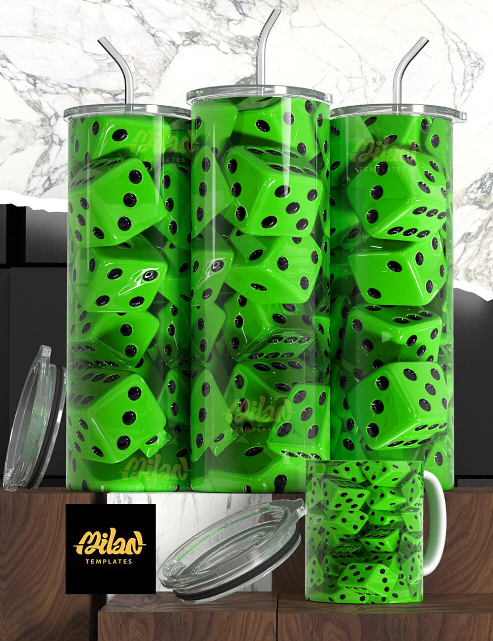Bundle Dice 3D - Sublimation Design - Milan Templates