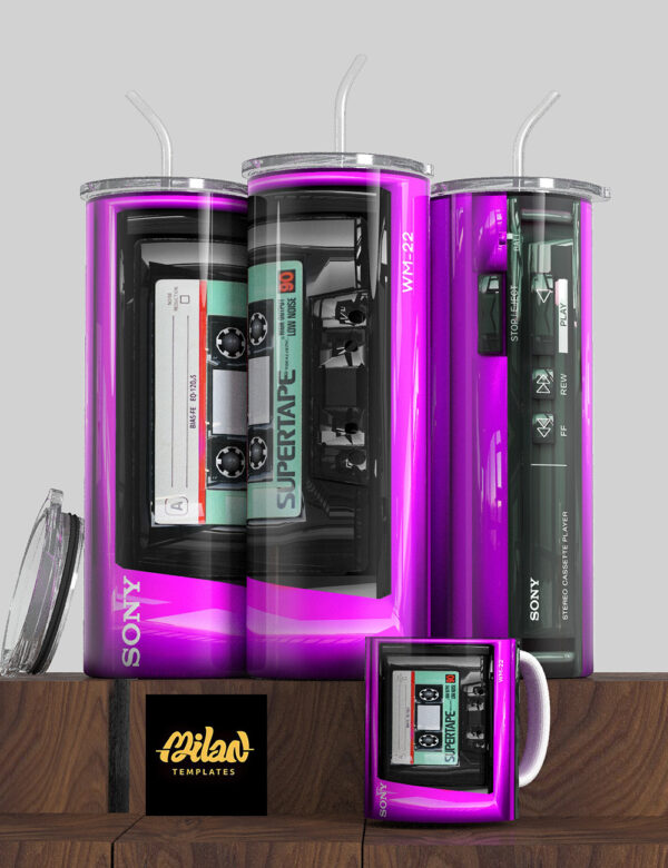 Walkman - 3D - Cassete - Bundle - Sublimation Design - Milan Templates