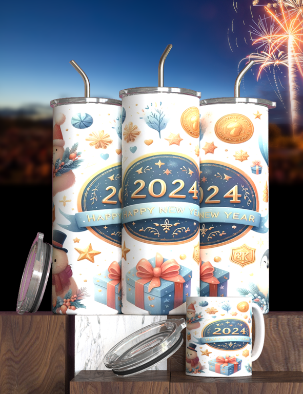 SEAL Happy New Year - 2024 - Sublimation Design - Milan Templates