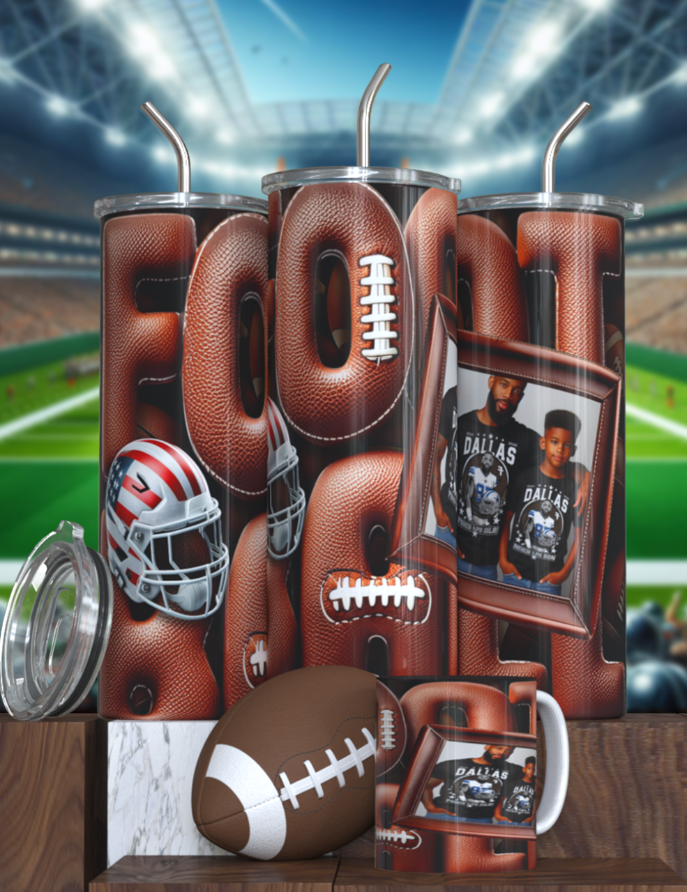 Football - 3D - Collection 05 Frame - Bundle- Sublimation Design ...