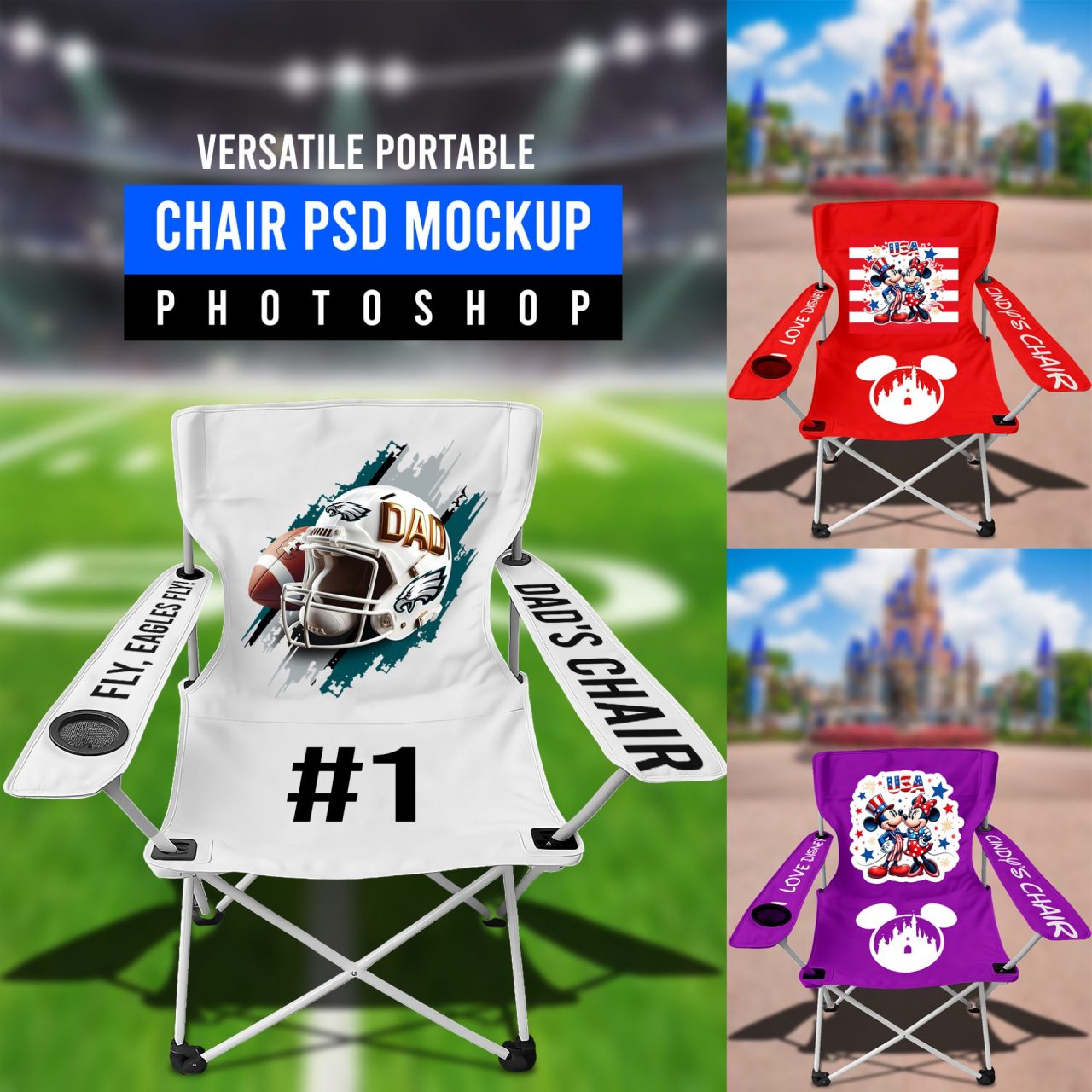 Versatile Portable Chair PSD (Photoshop) Mockup - Milan Templates